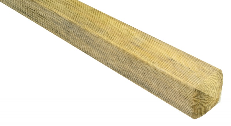 2.4m x 90 x 90 Reeded Round Top post | Earnshaws Fencing Centres